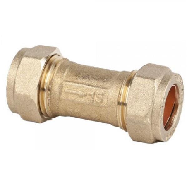 Double Check Valve 15mm Brass Compression - Plumb Spares Direct
