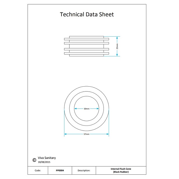 Internal Flush Cone - Black - Plumb Spares Direct